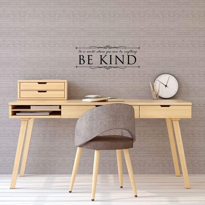Kindness Quote Wall Decal in A World Where You Can Be Anything - Etsy