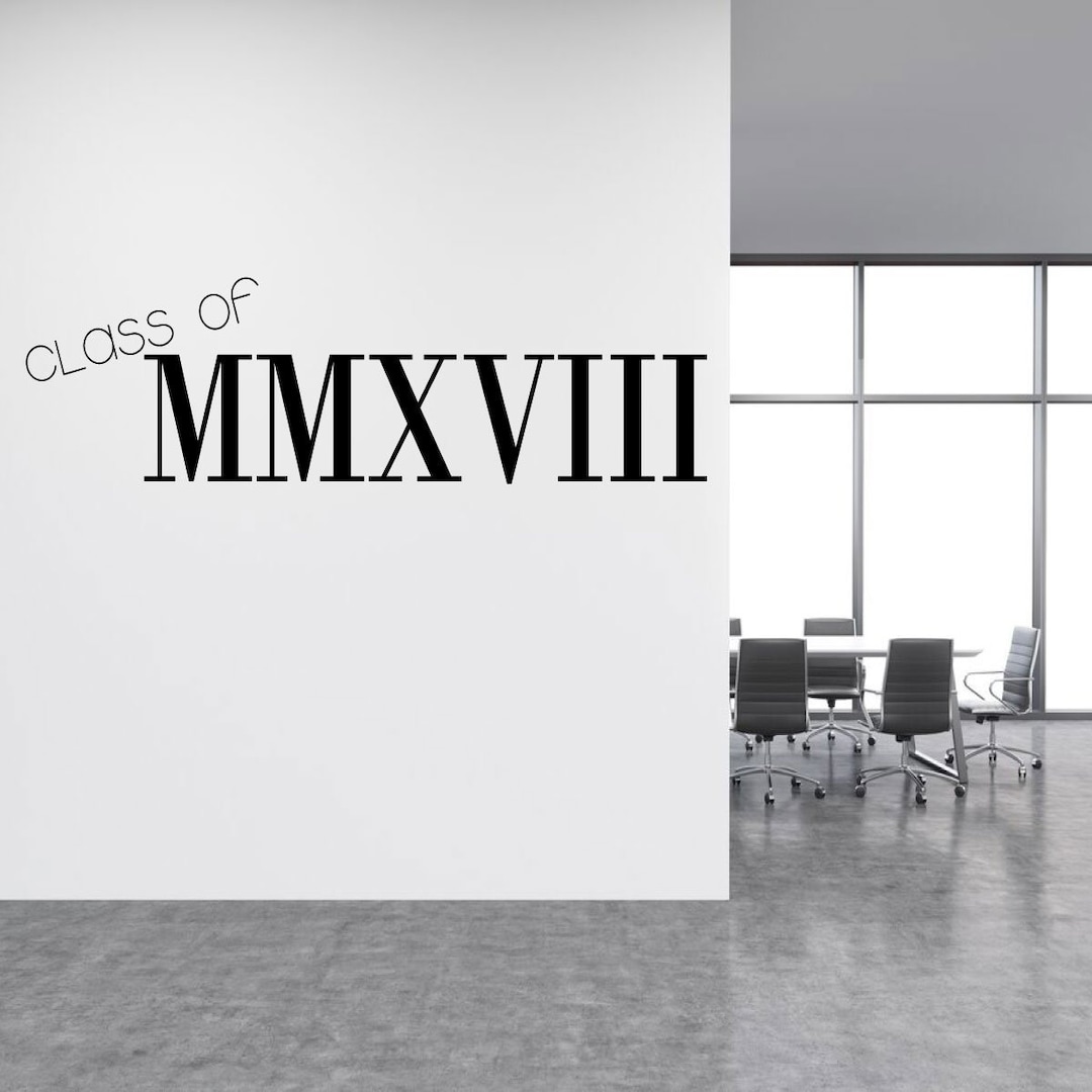 Classy Graduation Decoration - Roman Numeral Vinyl Wall Decal for High ...