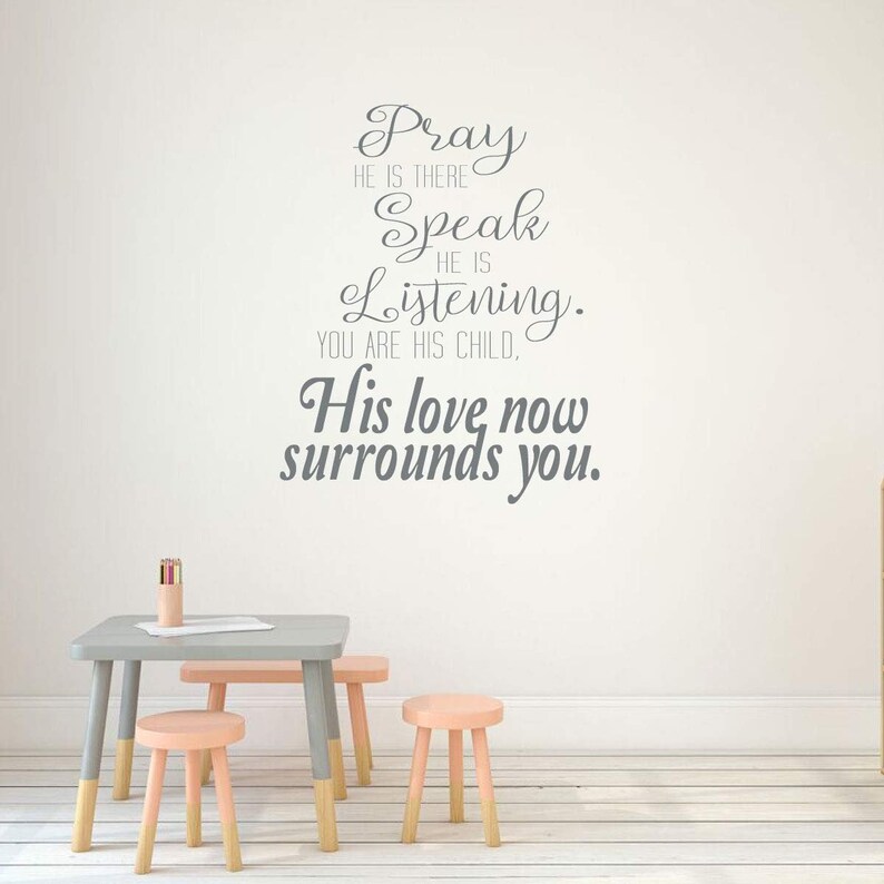A Child's Prayer Wall Decal - Christian Vinyl Decoration for Home ...