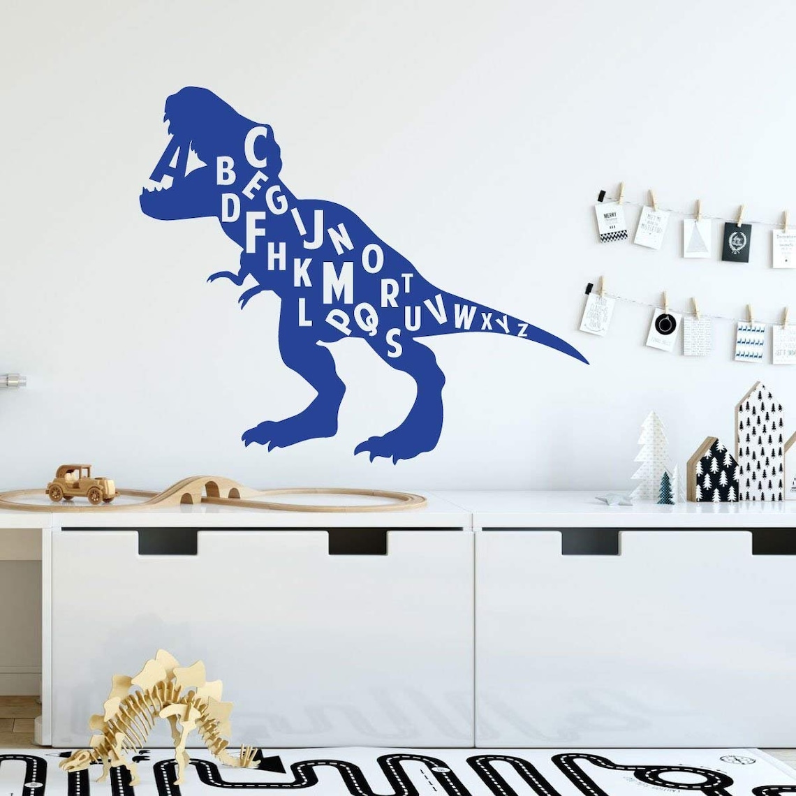 Wall Decal for Children Alphabet Letters With Dinosaur T-REX - Etsy