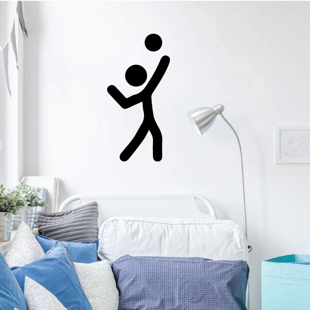 Volleyball Wall Decal - Spike Stick Figure - Vinyl Decor for Bedroom or ...