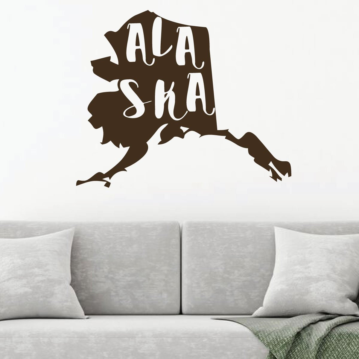 Alaska Wall Decal - State Silhouette Vinyl Art for Home Decor, Living ...