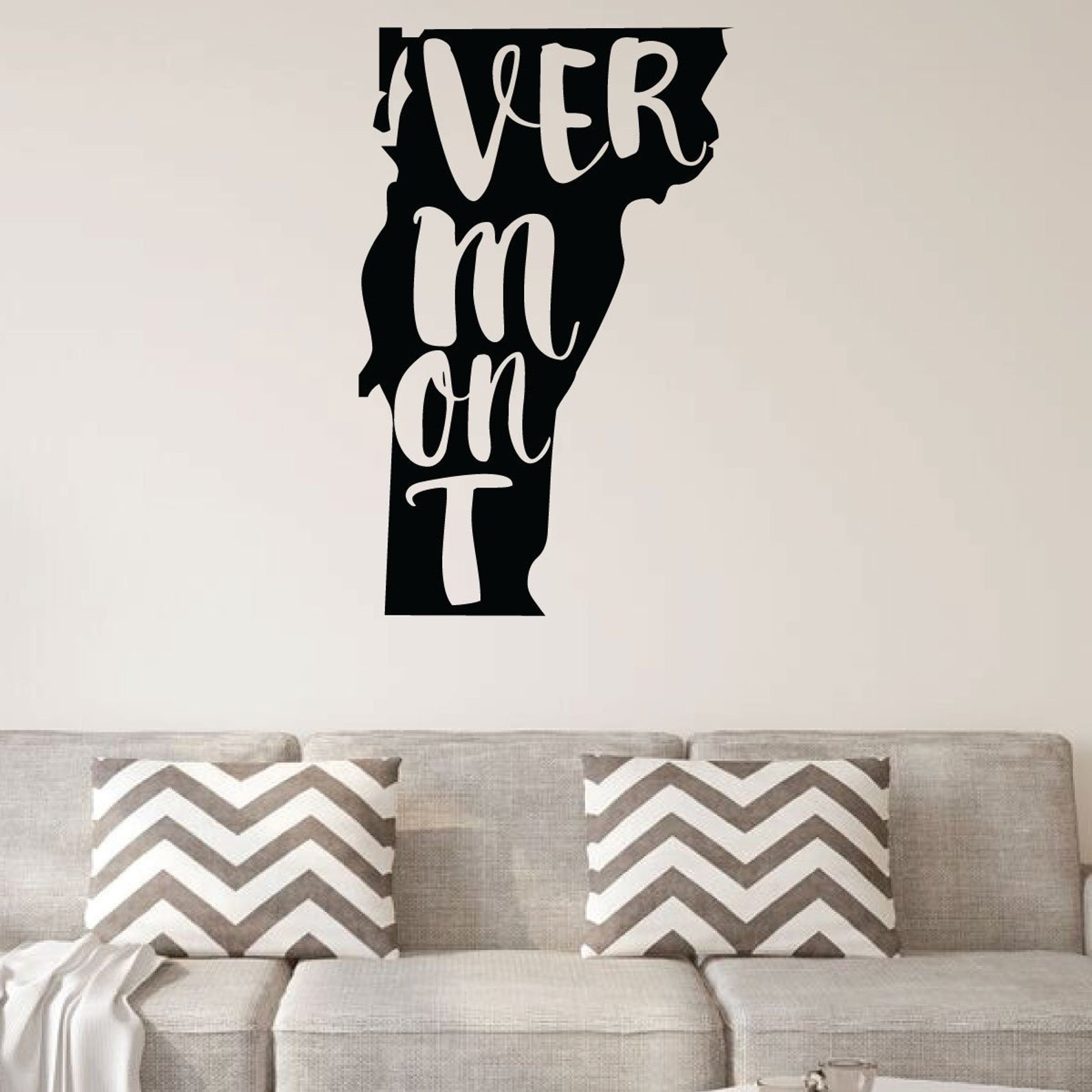 Vermont Wall Decal - State Silhouette Vinyl Art for Home Decor, Living ...