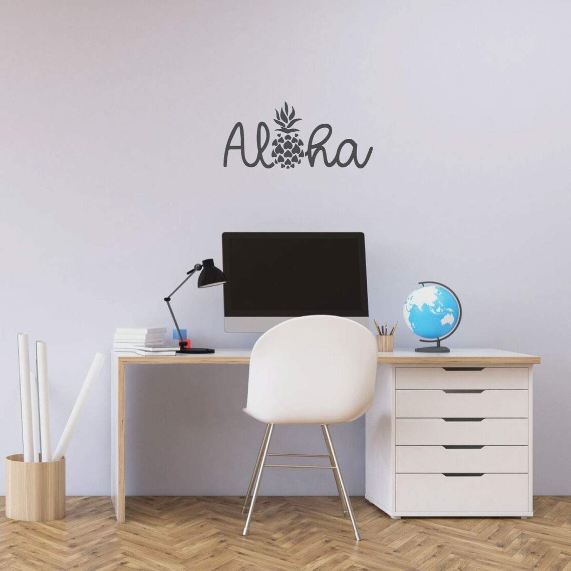 Aloha Wall Decal With Hawaiian Pineapple Design Polynesian - Etsy