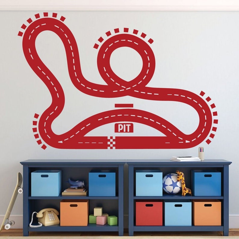 Race Track Vinyl Wall Decal, Boys Room Decor - Etsy