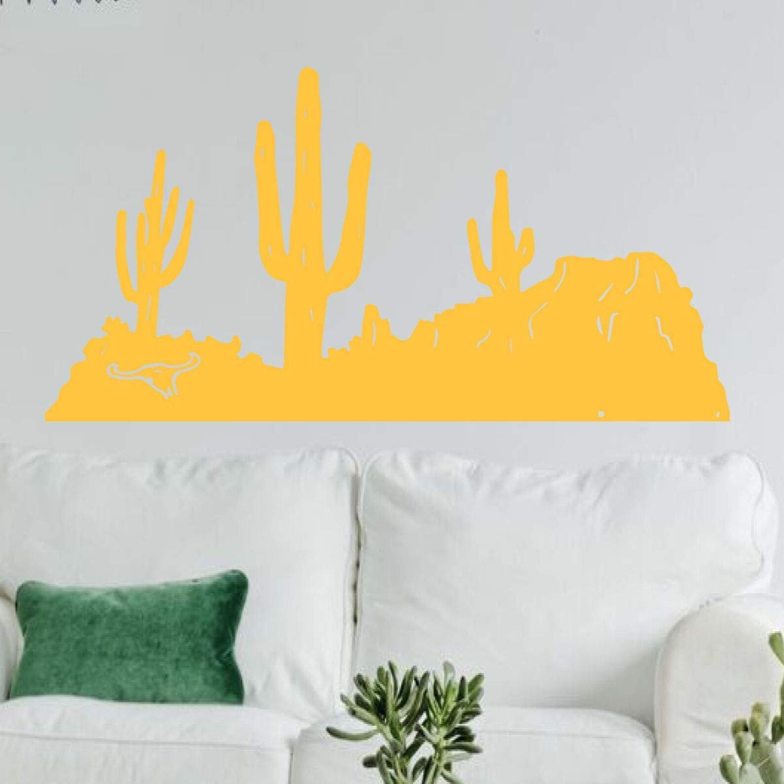 Desert Wall Decals Cactus and Rocks Vinyl Stickers | Etsy