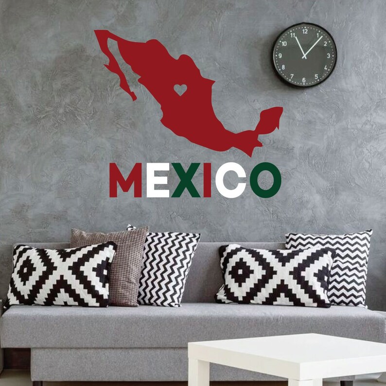 Mexico Wall Decal Mexican Map Vinyl Decor for Bedroom - Etsy