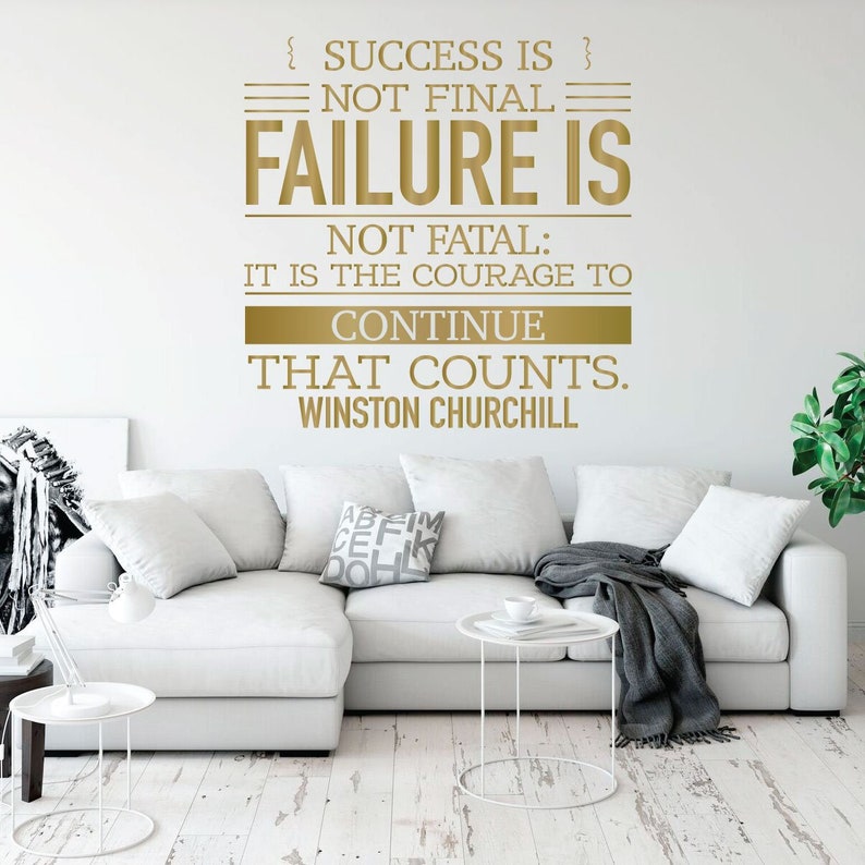 Inspirational Wall Decal Success is Not Final Failure is | Etsy
