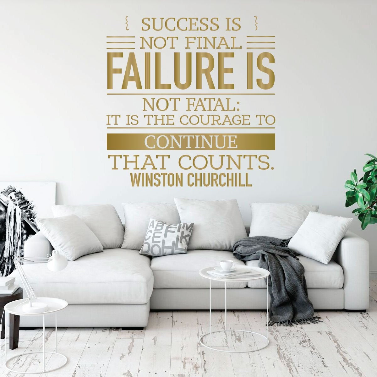 Inspirational Wall Decal Success Is not Final Failure Is | Etsy