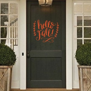 Front Door Decal Vinyl Sticker - Hello Fall - Vinyl Art for Fall ...