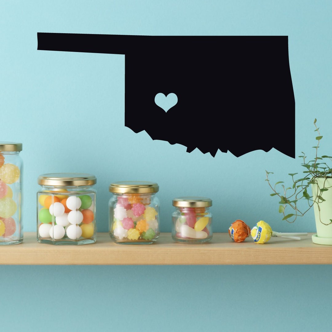 State Decals - Vinyl Wall Art, Midwestern States, 46th State, Oklahoma ...