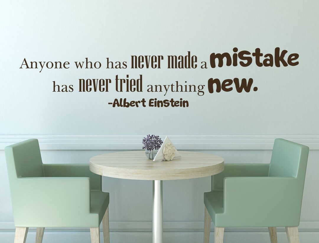 Albert Einstein Quote Wall Decal – Never Made a Mistake - Etsy