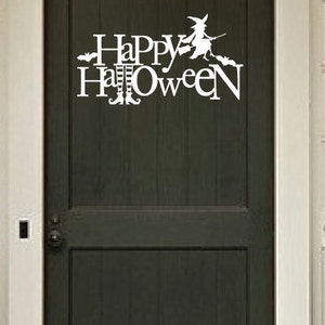 Witch Wall Decal - Happy Halloween - Vinyl Sticker for Halloween ...