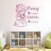 Christian Wall Decals Little Girl Praying, Pray He is There Speak He is ...