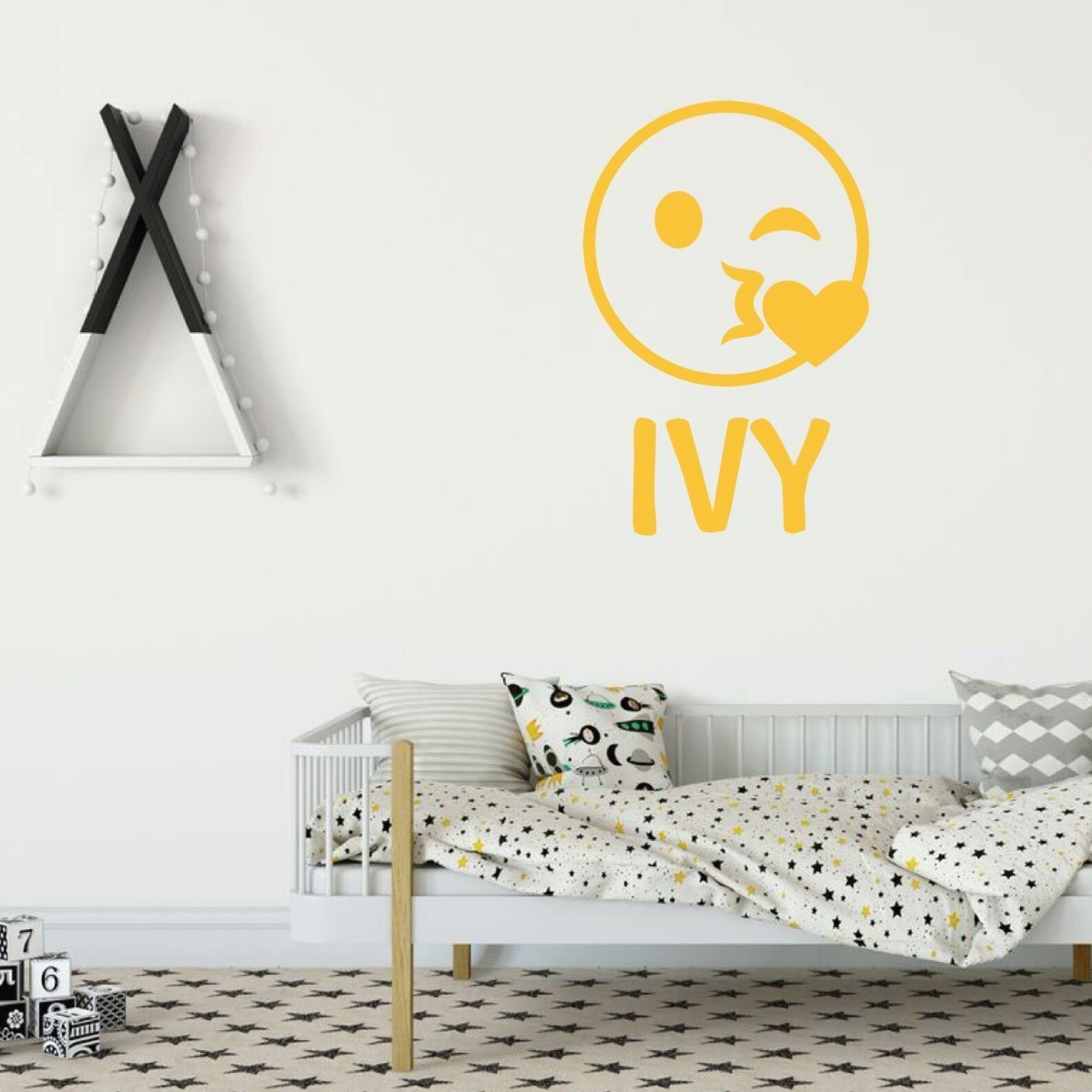 Emoji Wall Decal Wink Face Personalized Vinyl Art - Etsy