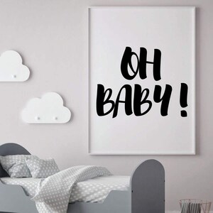 Nursery Wall Decal - Oh Baby - Vinyl Decor for Children's Bedroom or ...