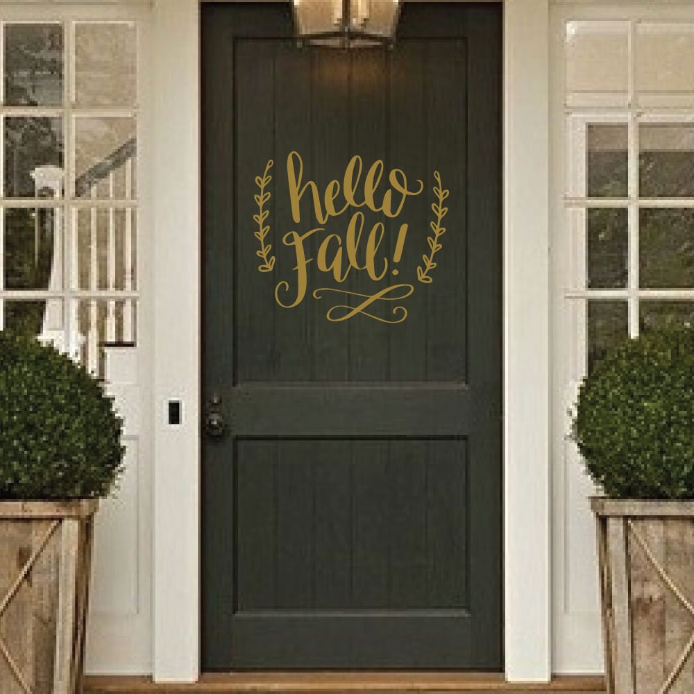 Front Door Decal Vinyl Sticker Hello Fall Vinyl Art for - Etsy