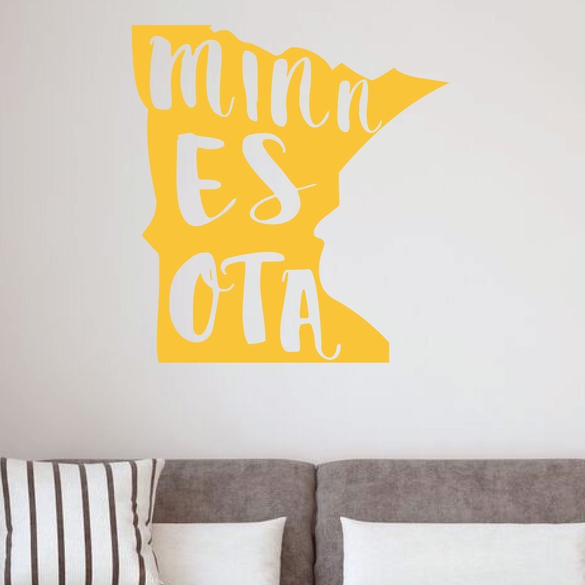 Minnesota Wall Decal State Silhouette Vinyl Art for Home | Etsy
