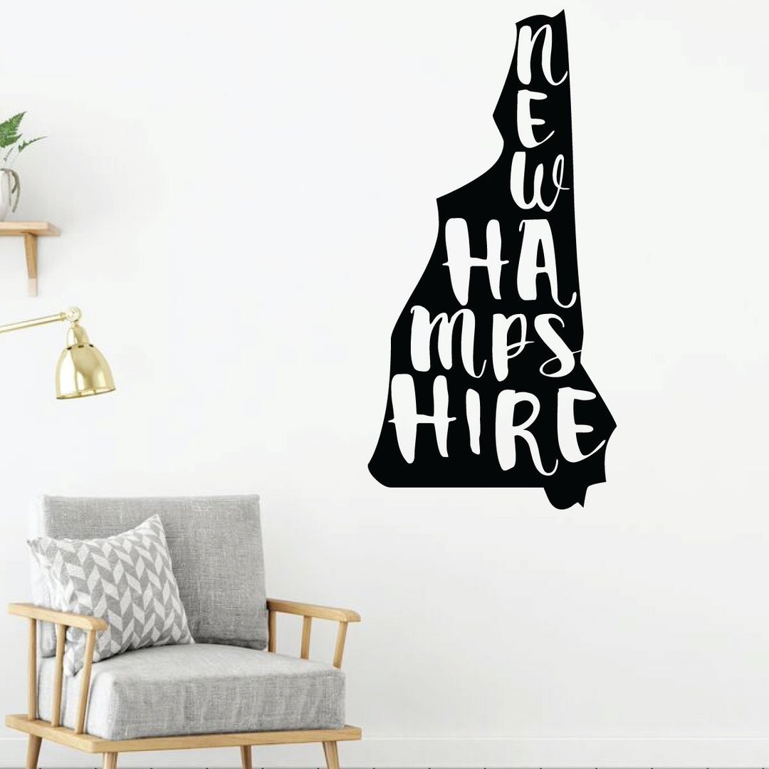New Hampshire Wall Decal - State Silhouette Vinyl Art for Home Decor ...