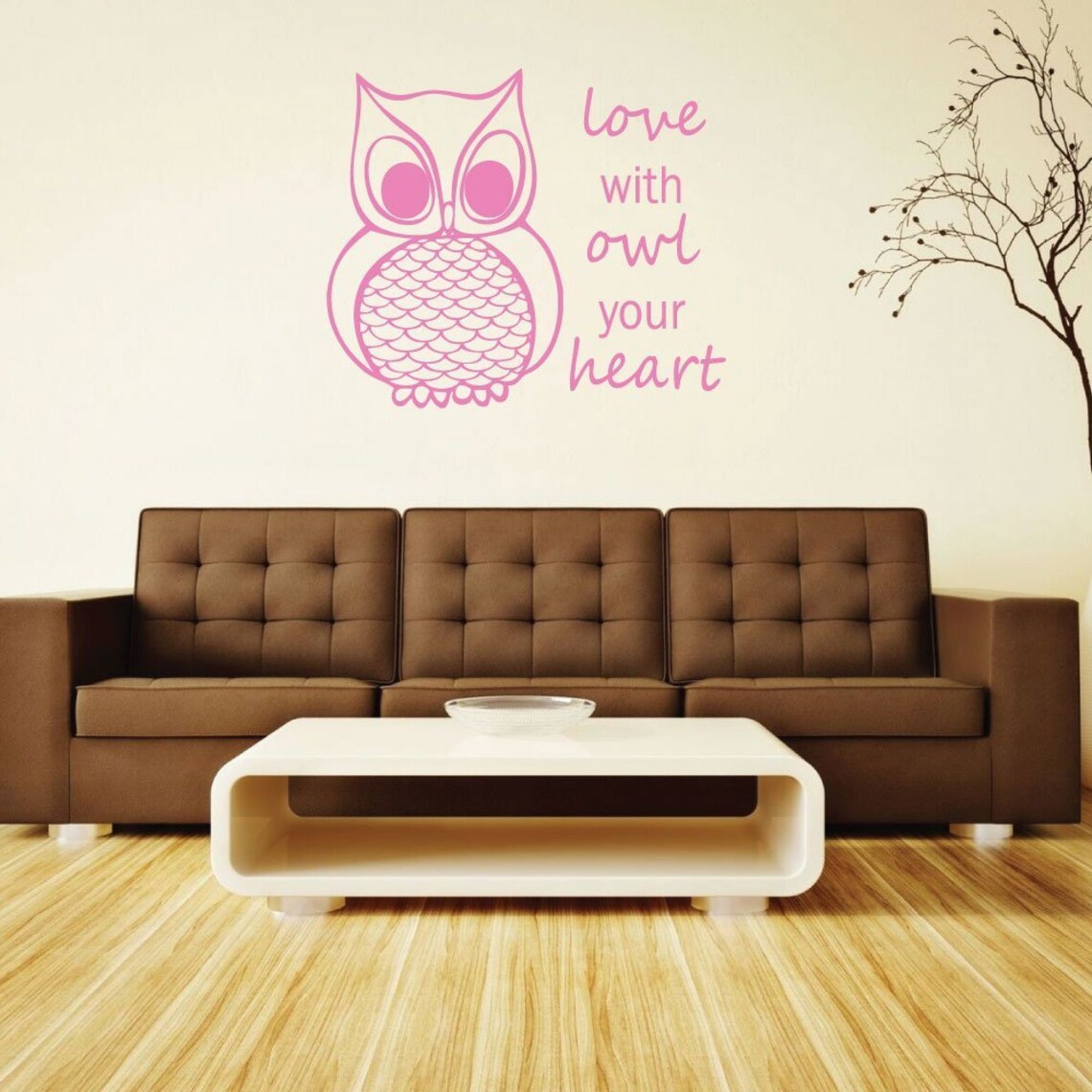 Owl Wall Decal"love With Owl Your Heart" With Owl Image Vinyl Home Wall ...