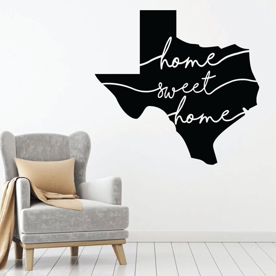 Texas Wall Decal Home Sweet Home State Silhouette Vinyl | Etsy
