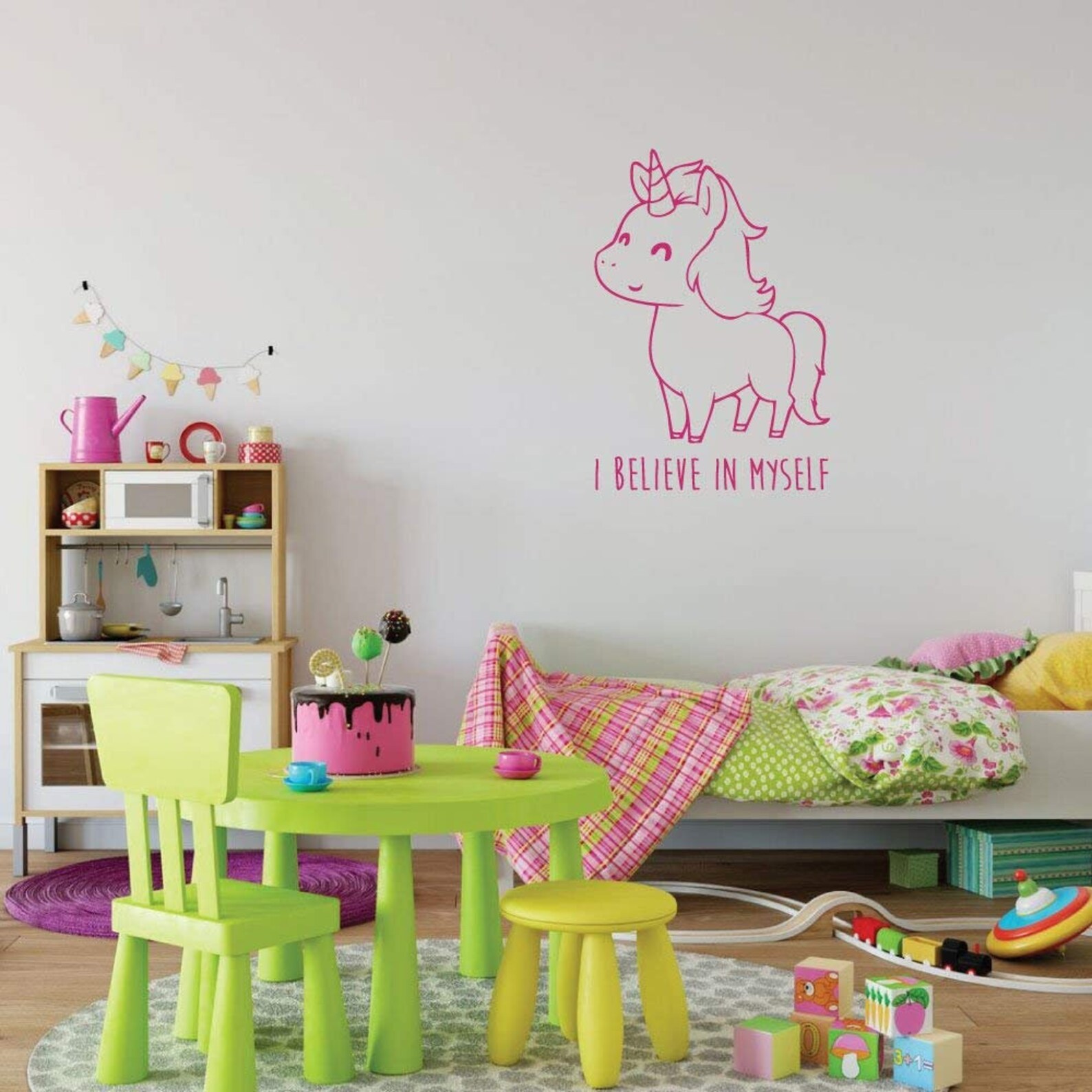 Unicorn Wall Decal - "i Believe in Myself" - Kids Room Vinyl Decor - Etsy