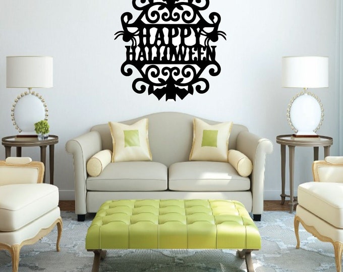 Scary Skeleton Skull Breaking Through Wall Halloween Vinyl Wall ...