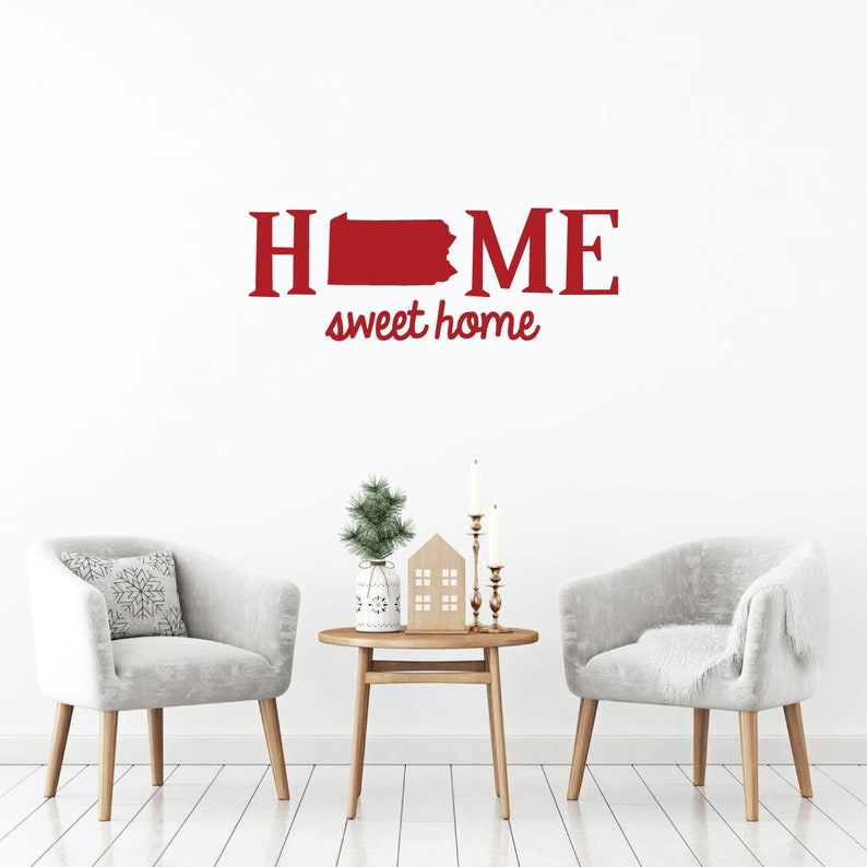 Pennsylvania Home Sweet Home Vinyl Wall Decal - Etsy