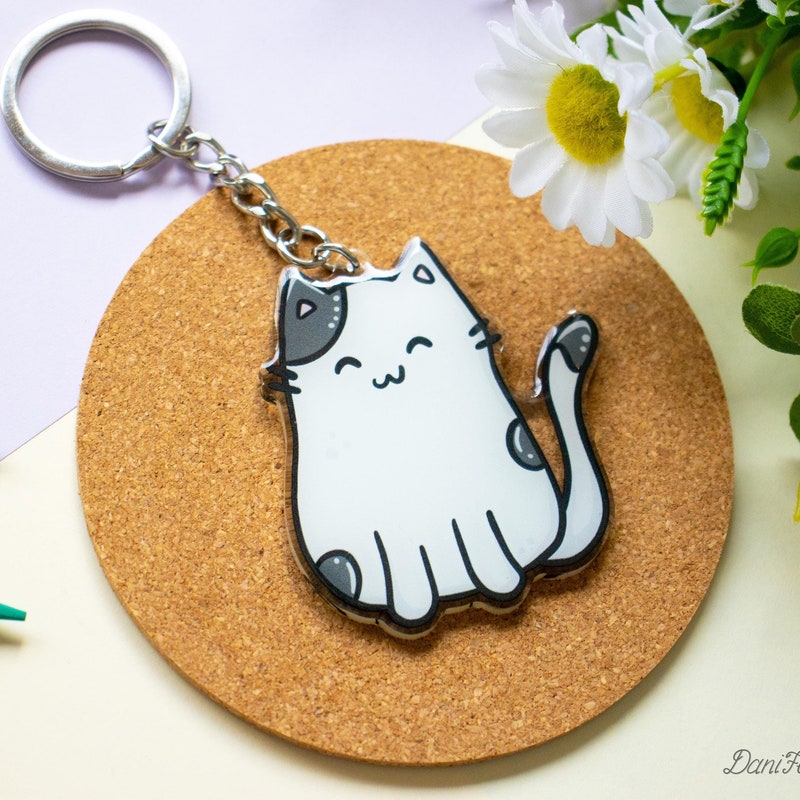 Cat Keychain - Etsy
