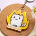 Funny Cat Keychain, Still Smiling, Meme Gray Tuxedo Cat Keyring, Kawaii ...