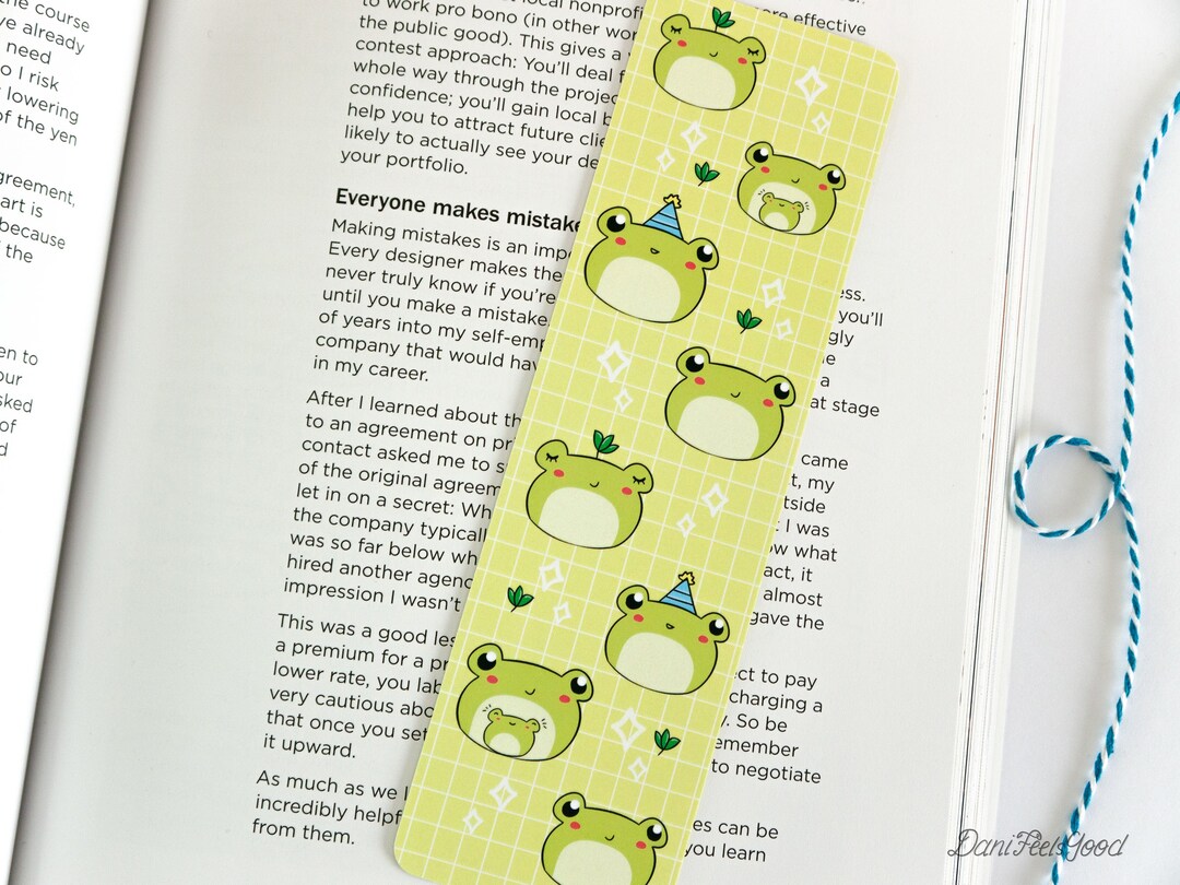 Cute Froggie Bookmark, Frog Marker, Book Lovers, Book Gifts, Planner ...