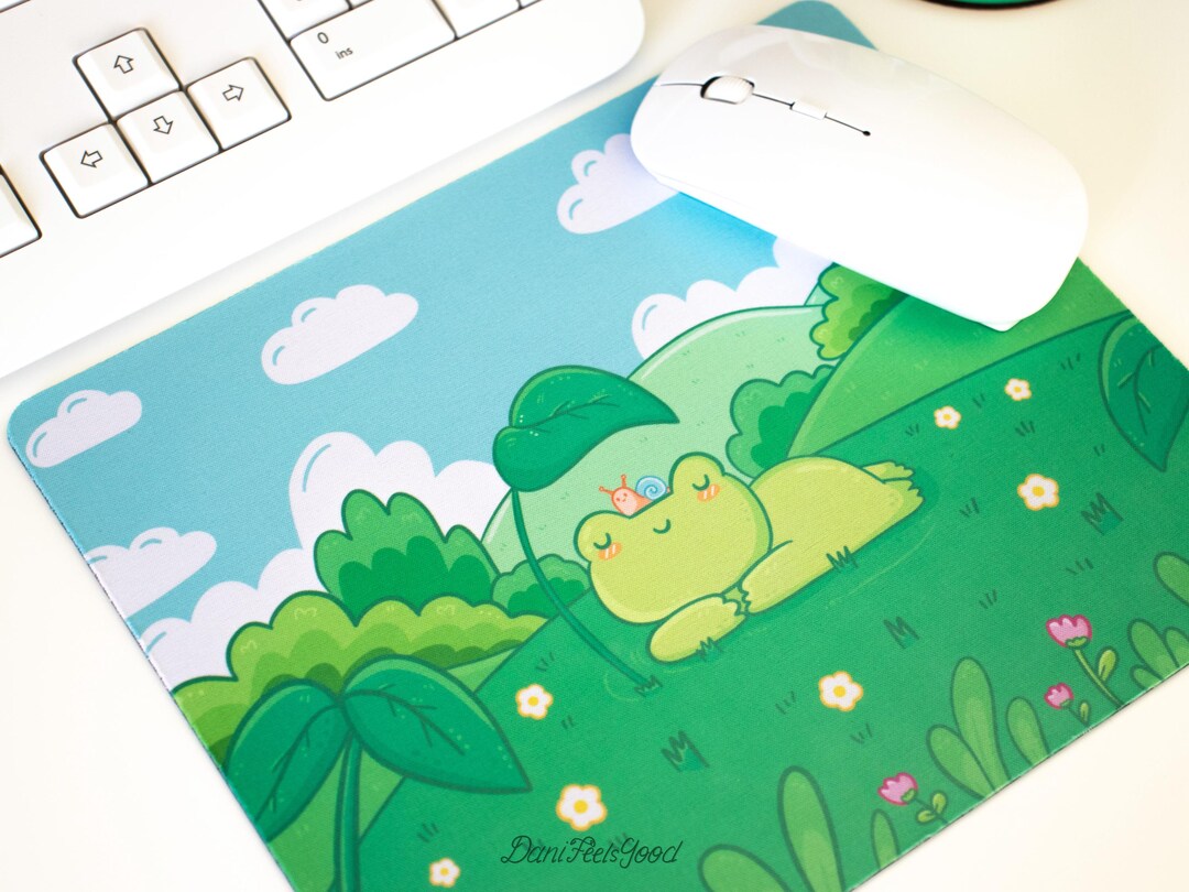 Froggie Mousemat, Cute Froggo Mousepad, Kawaii Deskmat, Office Decor ...