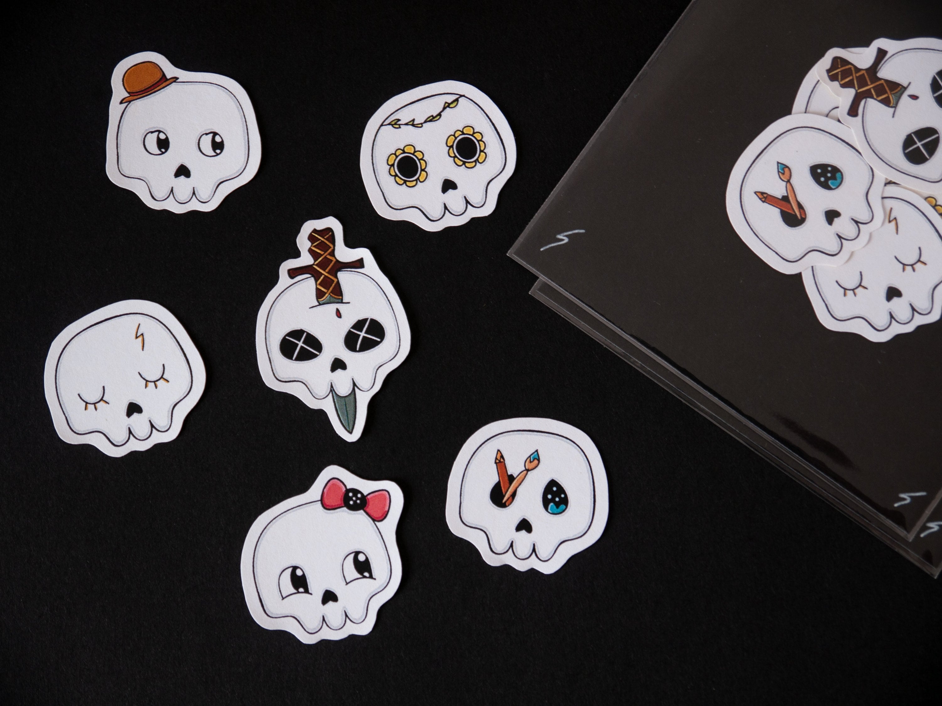 Skull Sticker Pack Skull Sticker Skeleton Sticker Pack - Etsy UK