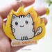 Funny Cat Keychain, Still Smiling, Meme Gray Tuxedo Cat Keyring, Kawaii ...