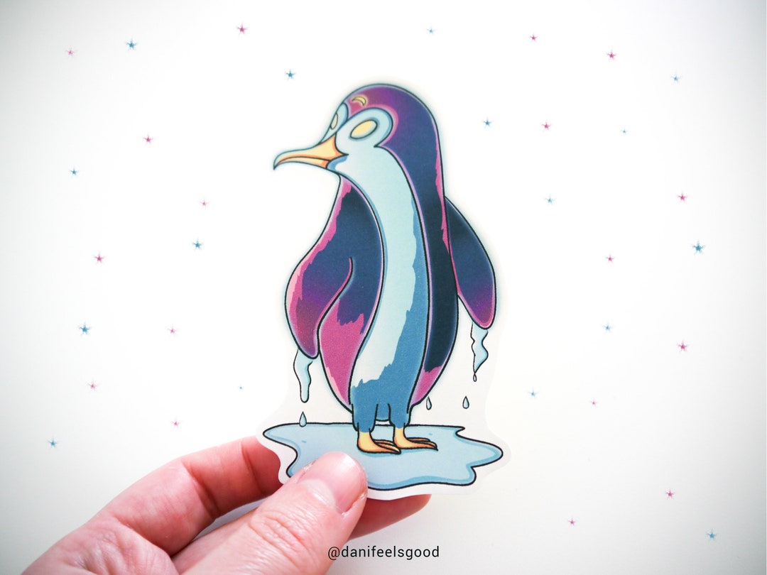 Penguin Vinyl Sticker, Psychedelic Penguin, Animal Sticker, Cute ...