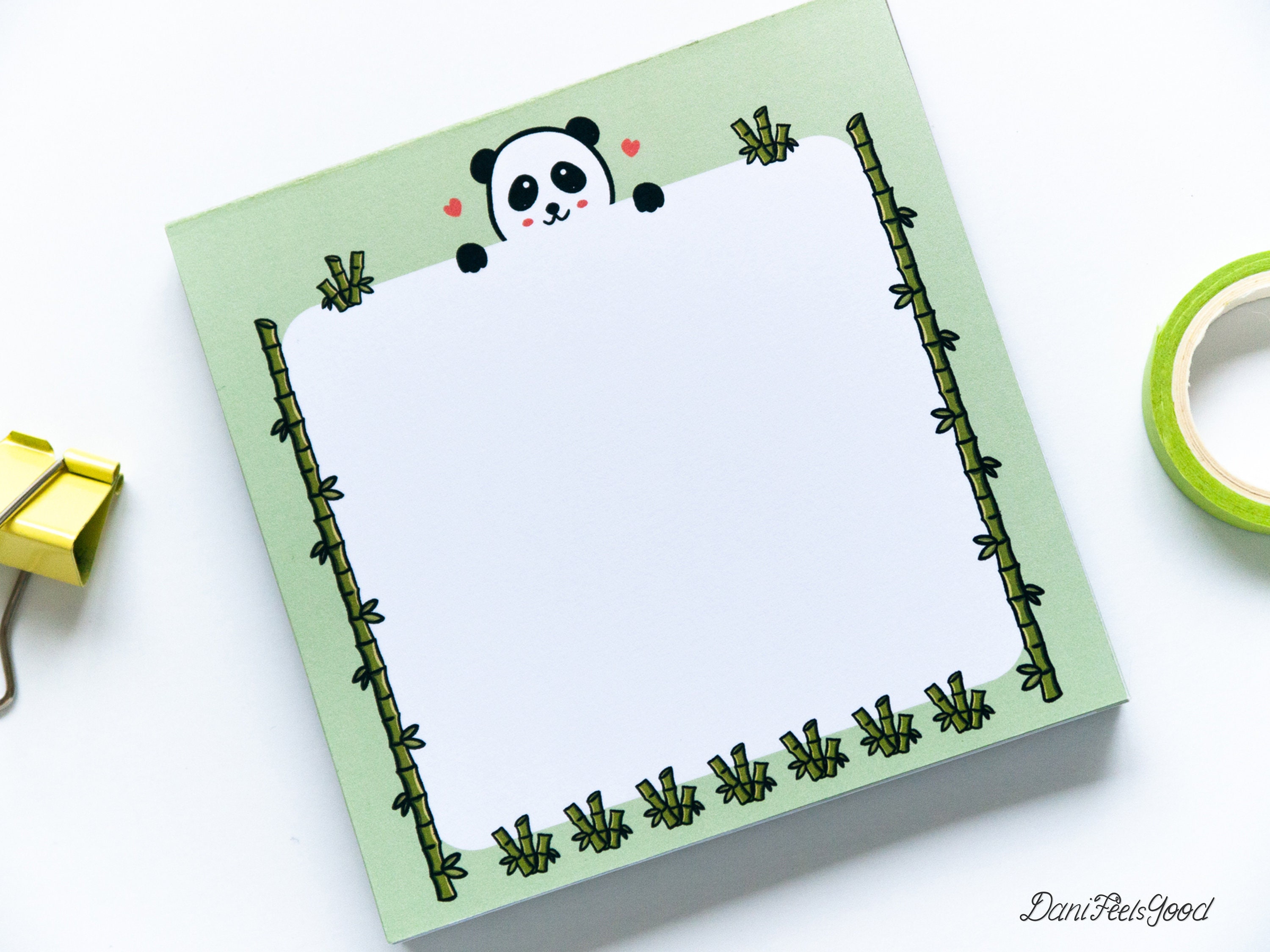 Cute Panda Memopad, Handmade Notepad, Notepad Gift, Cute Notes ...