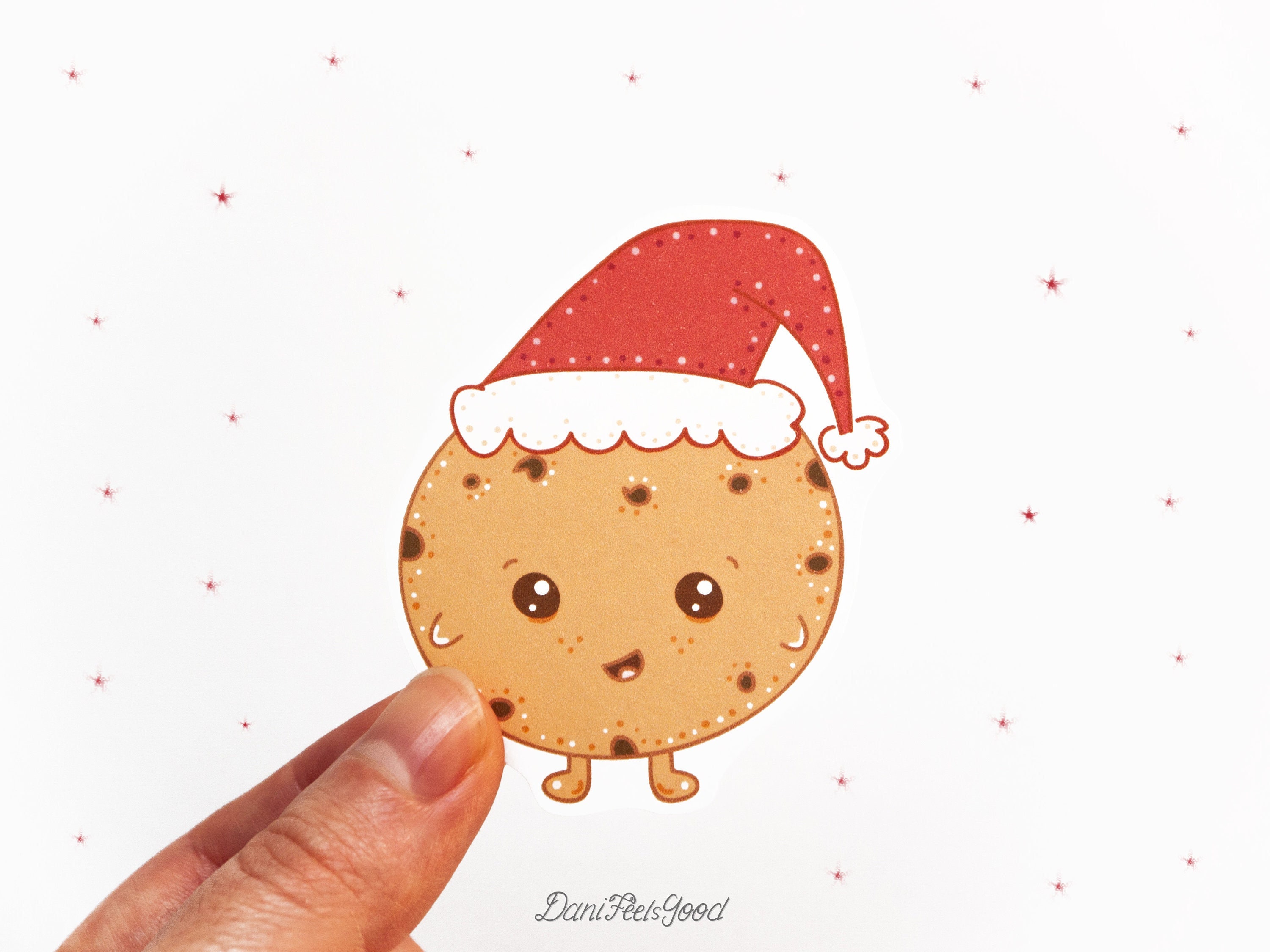Cute Cookie Sticker, Kawaii Christmas Stickers, Sweet Cookie, Holiday ...