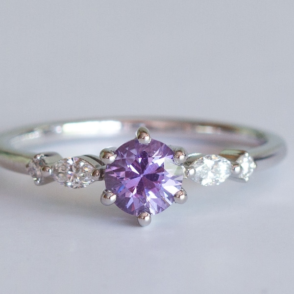 Lavender Sapphire Engagement Ring - Etsy