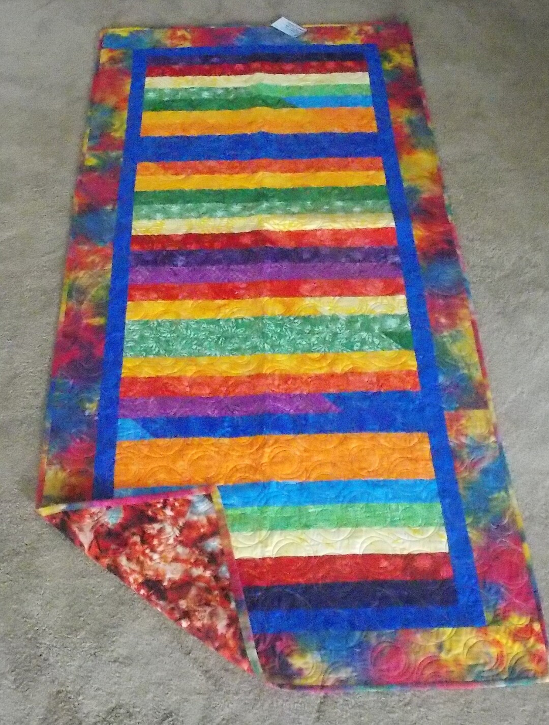 Batik Bed Runner, Quilted Bed Runner, Handmade Quilts for Sale, Home ...