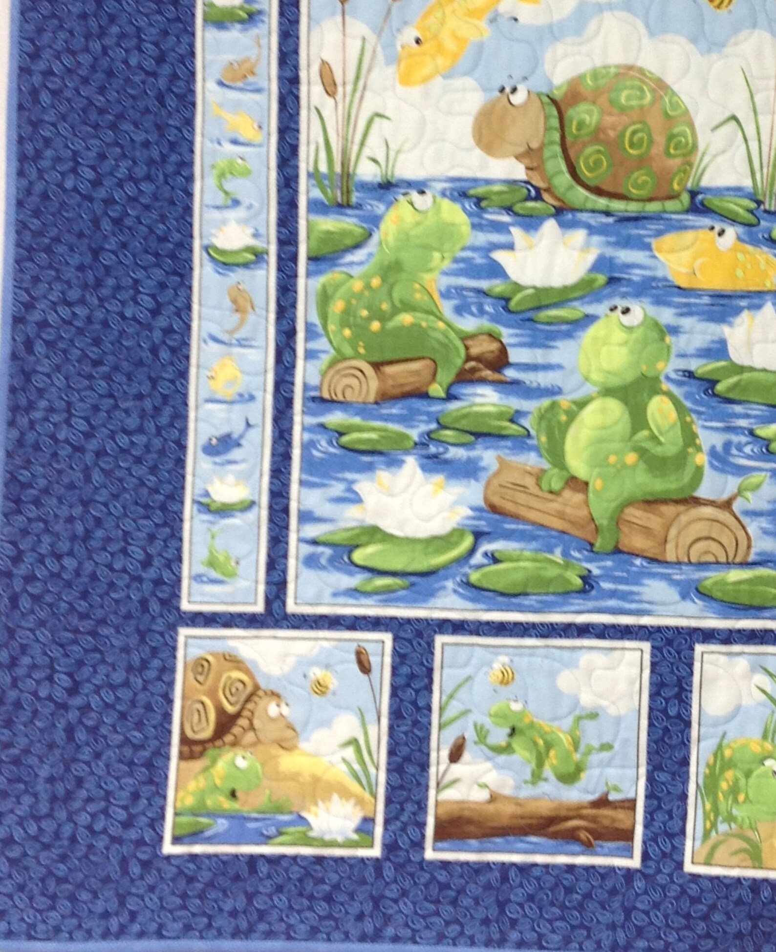 Frog Panel Baby Quilt Turtle Baby Quilt Quilted Wall - Etsy