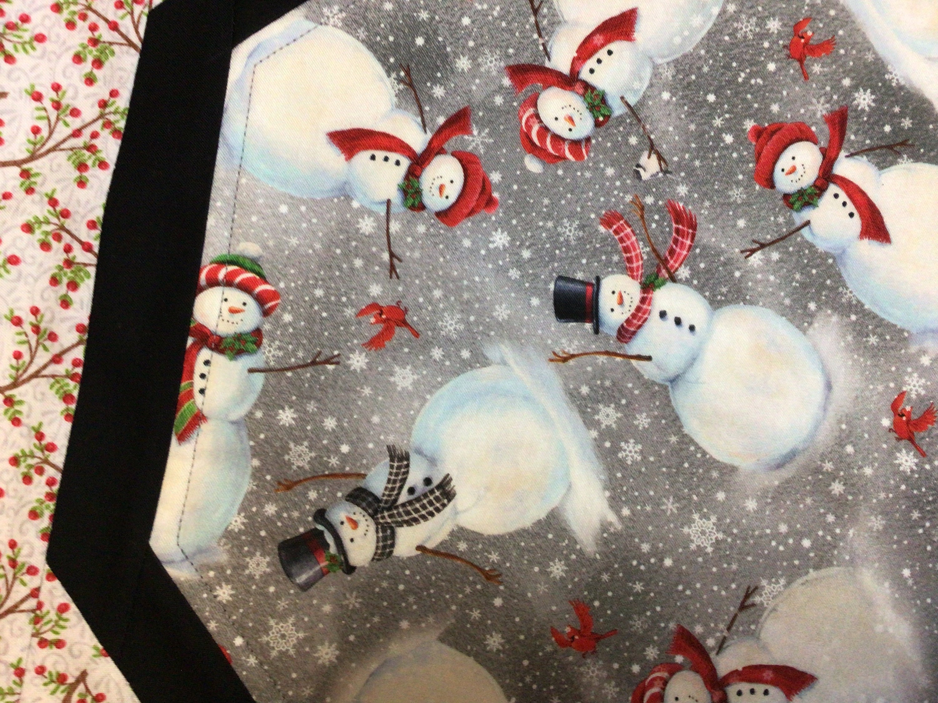 Snowman Table Topper: Festive Cotton Quilted Centerpiece - Etsy