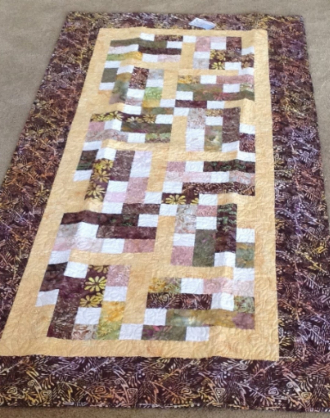Batik Bed Runner, Handmade Quilted Bed Runner, Home Decor, Quilts for ...