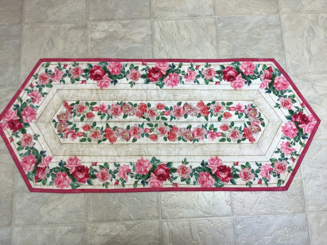 Summer Roses Table Runner, Quilted Table Runner, Quilts for Sale, Home ...