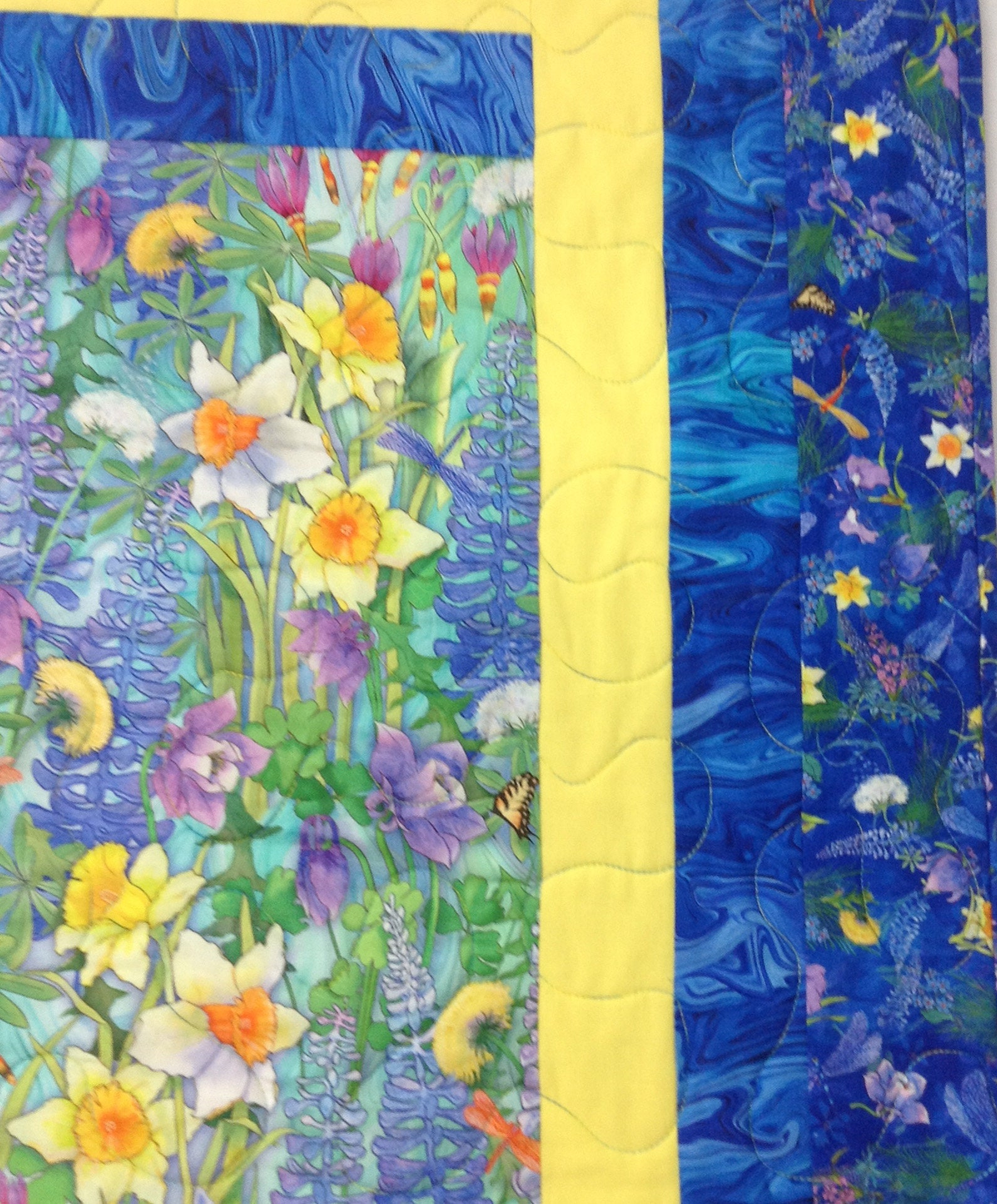 Spring Flowers Wall Hanging Lap Quilt Handmade Quilts Home | Etsy