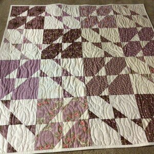 Mauve Lap Quilt, Handmade Quilted Wall Hanging, Friendship Gift ...