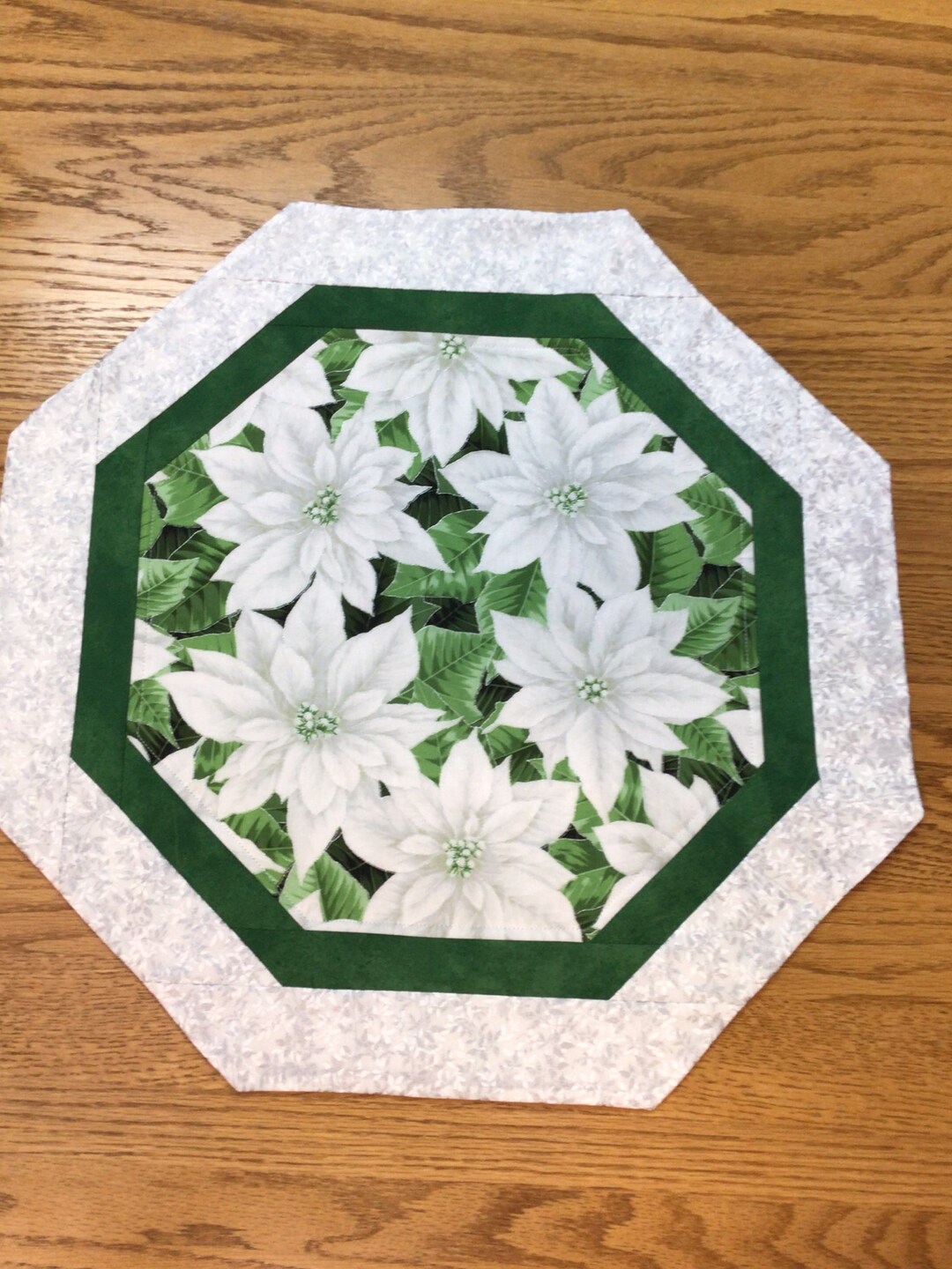 White Poinsettia Table Topper, Festive Decor, Christmas Decor, Home ...