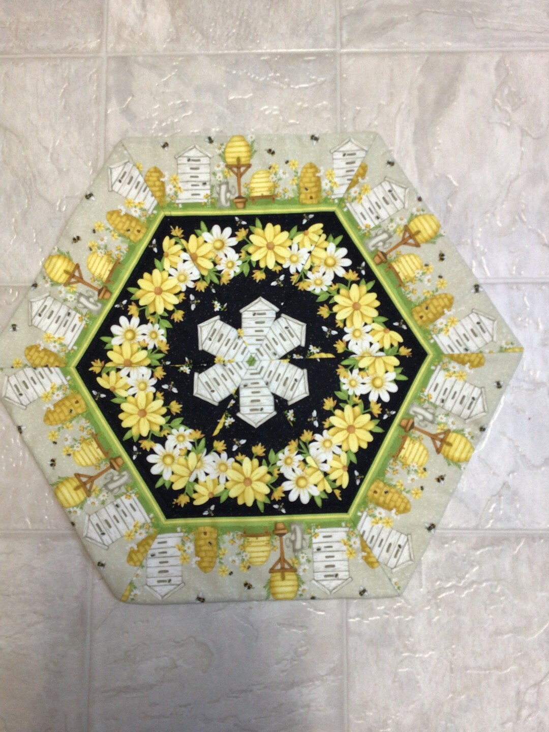 Bee Hive Table Topper, Home Decor, Handmade Table Topper, Housewarming ...