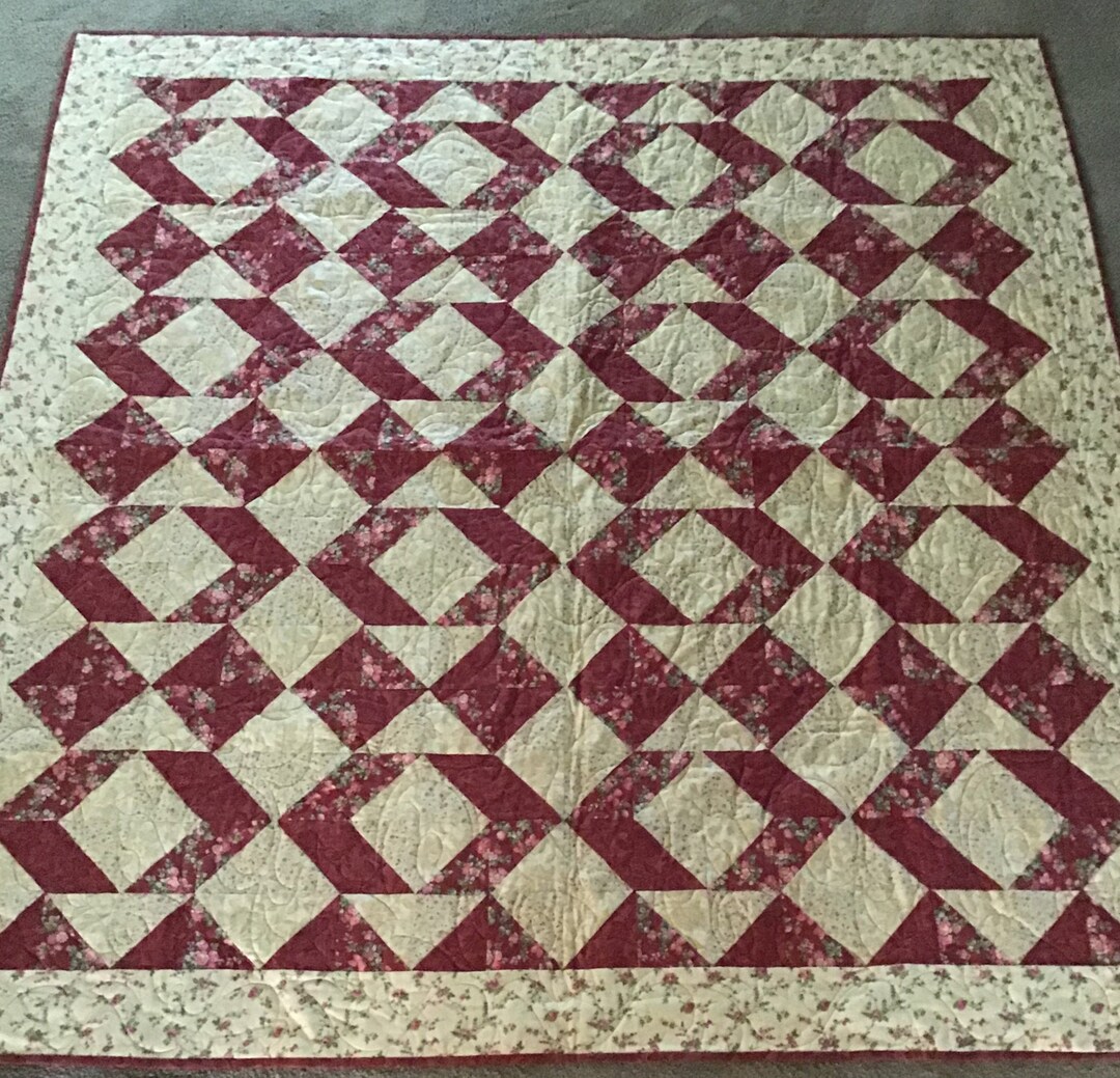 Raspberry Floral Quilt Handmade Quilts for Sale Home Decor - Etsy