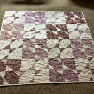 Mauve Lap Quilt, Handmade Quilted Wall Hanging, Friendship Gift ...
