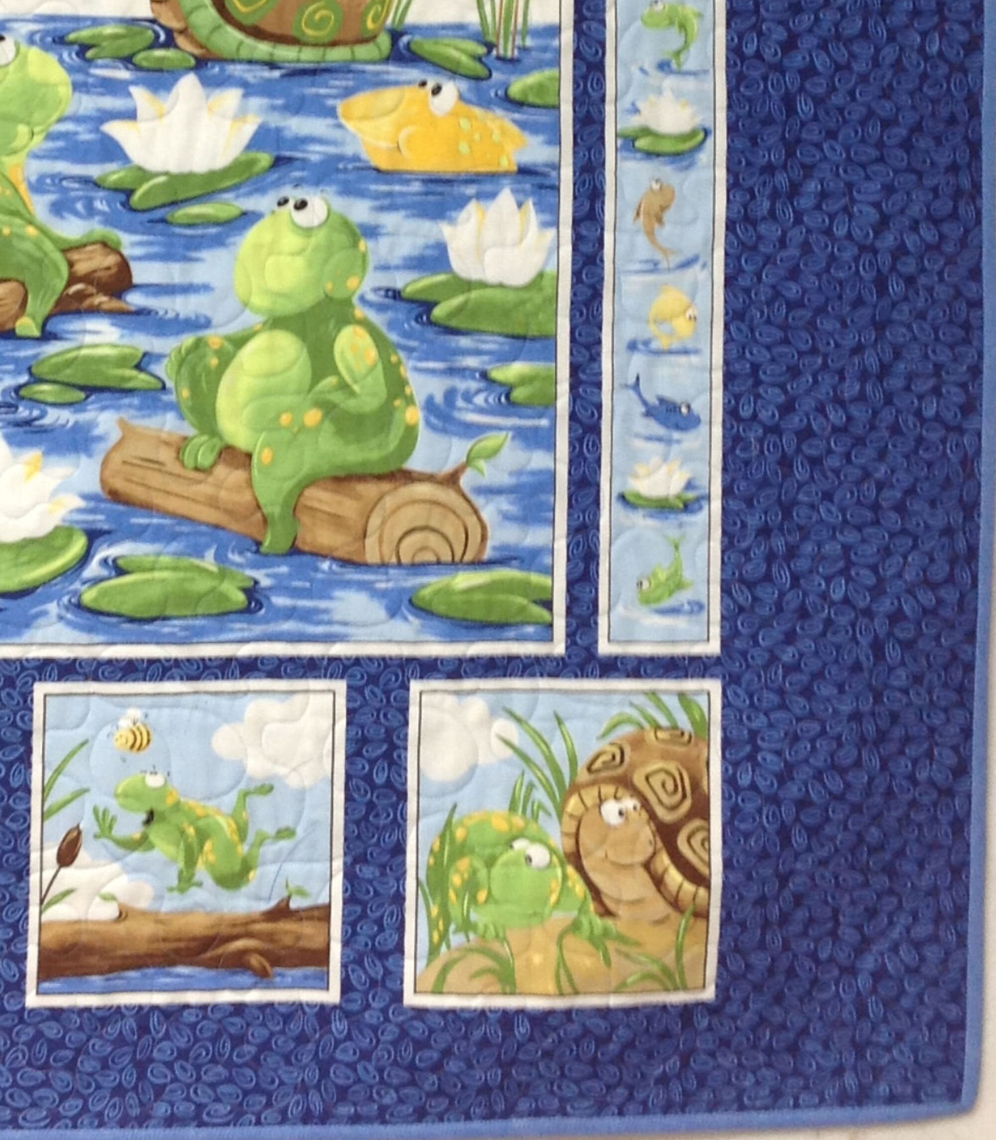 Frog Panel Baby Quilt Turtle Baby Quilt Wall Hanging Quilts | Etsy